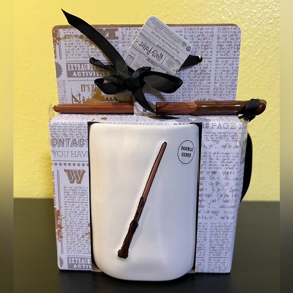 Rae Dunn | Dining | Harry Potter Ceramic Mug With Wand Stir Stick ...